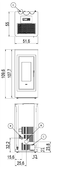 Pelletofen Cadel - Kobe Plus 11 (kanalisierbar) - 10,5 kW online kauf, 2.786,00